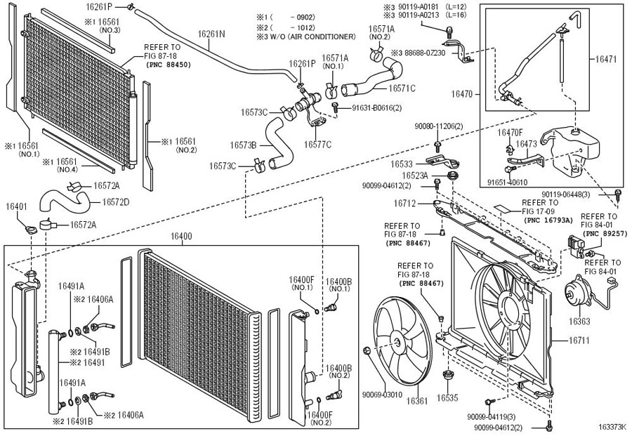 2009 Toyota Corolla Radiator Hose Diagram