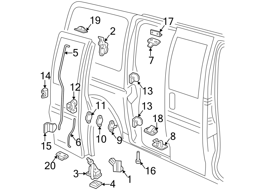 Chevy Express Rear Door Latch Diagram