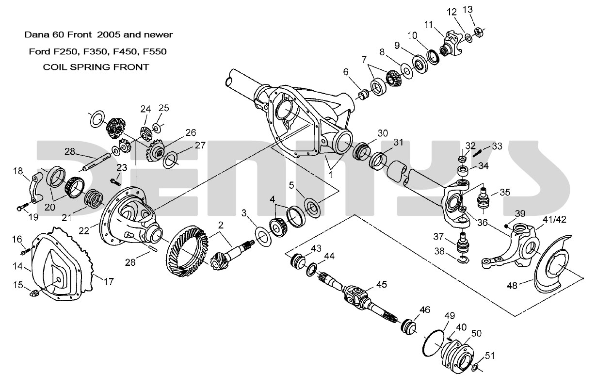 Super Duty Ford F250 Front Axle Parts Diagram