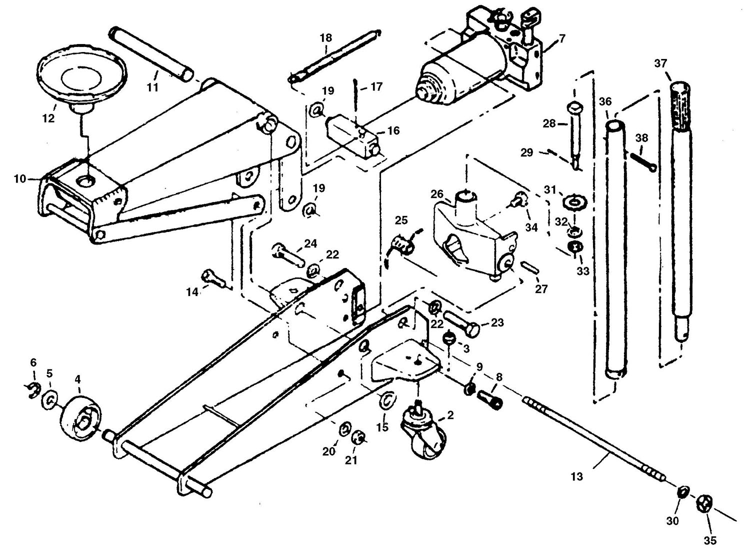 Diagram Floor Jack Release Valve Assembly