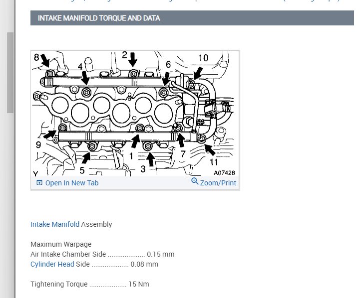 Torque Specs For Intake Manifold