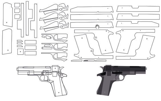 Printable Cardboard Gun Template
