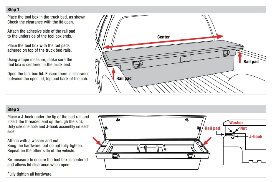 Truck Tool Box Install Kit