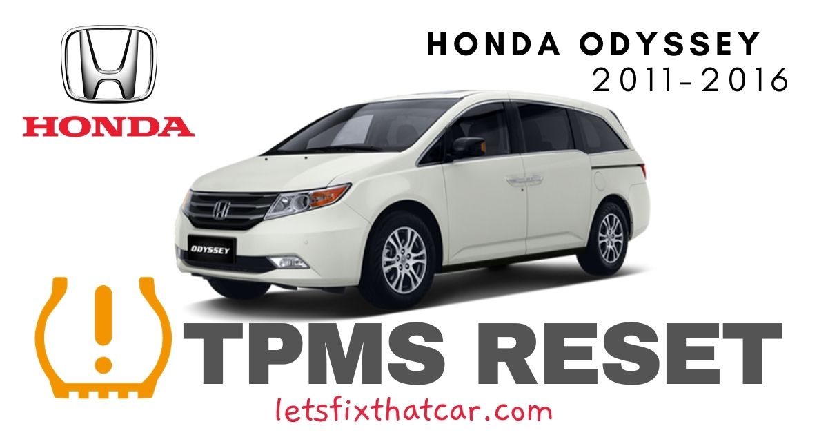Honda Odyssey 2012 Tpms Reset
