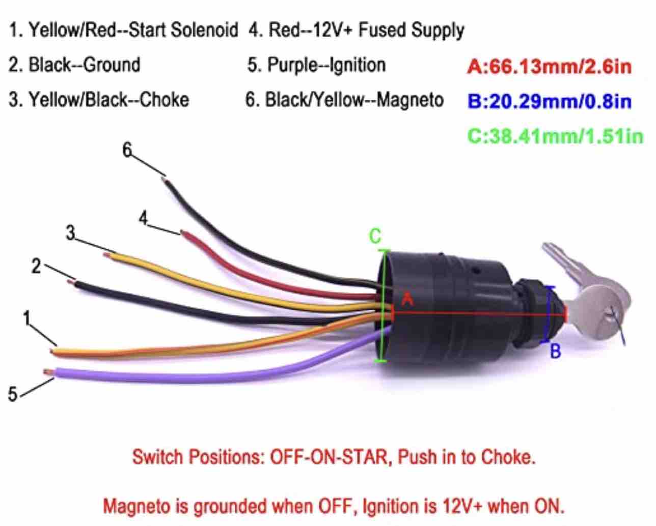 Key Ignition Switch Wiring Color Code